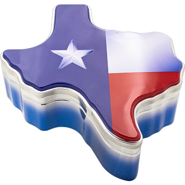 Texas Shaped Can - Flag